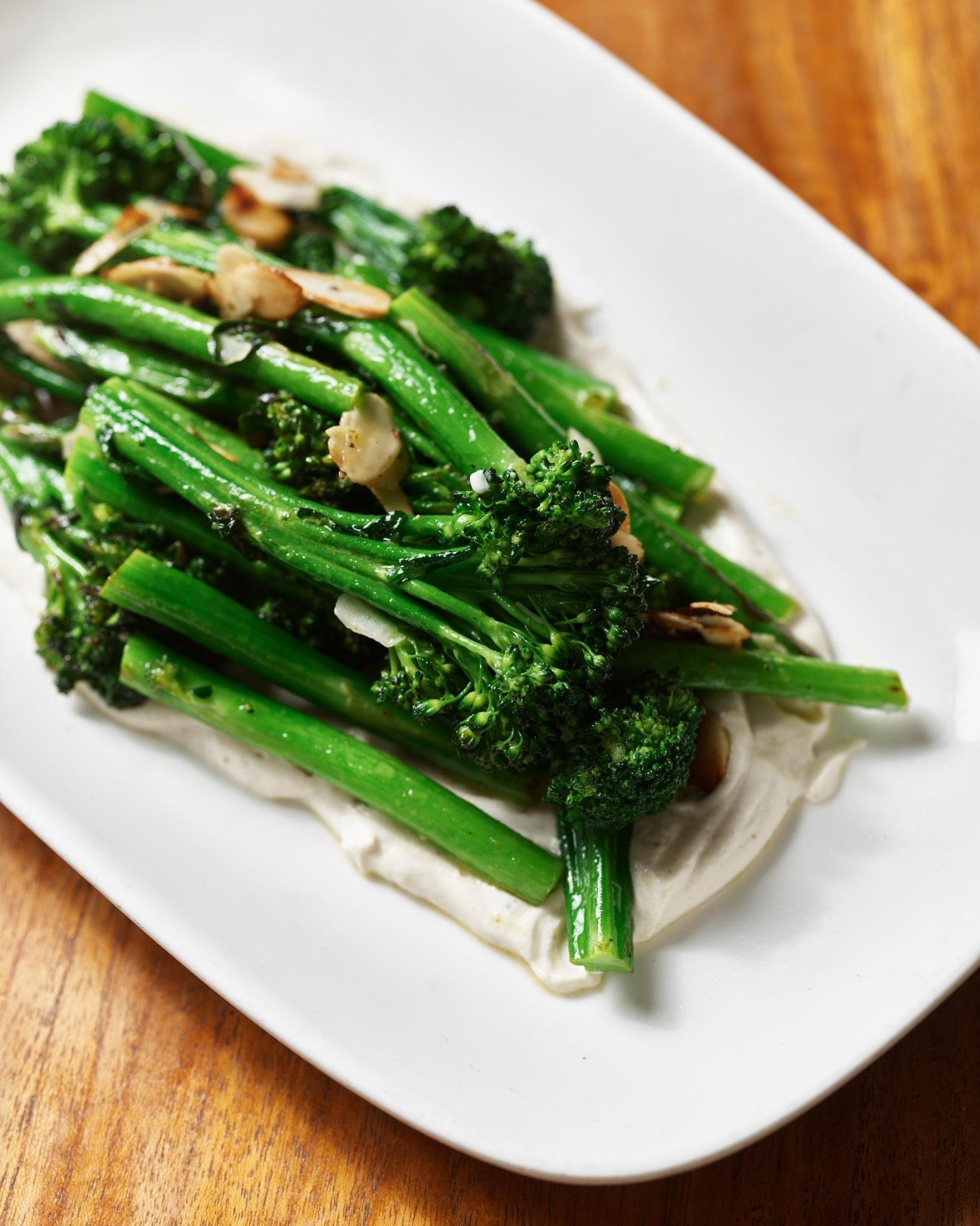 Sautéed Broccolini With Almond Curd And Lemon